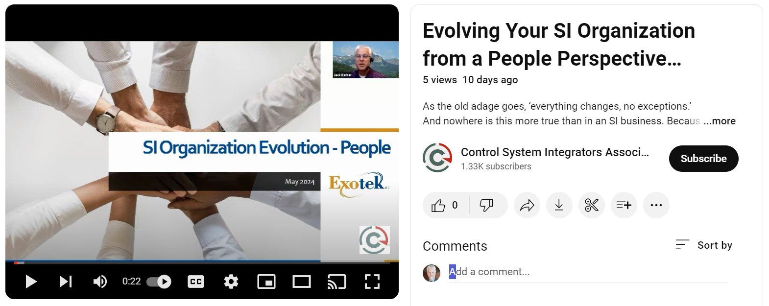 CSIA Emerging Leaders Webinar - SI Evolution - People Component - Exotek