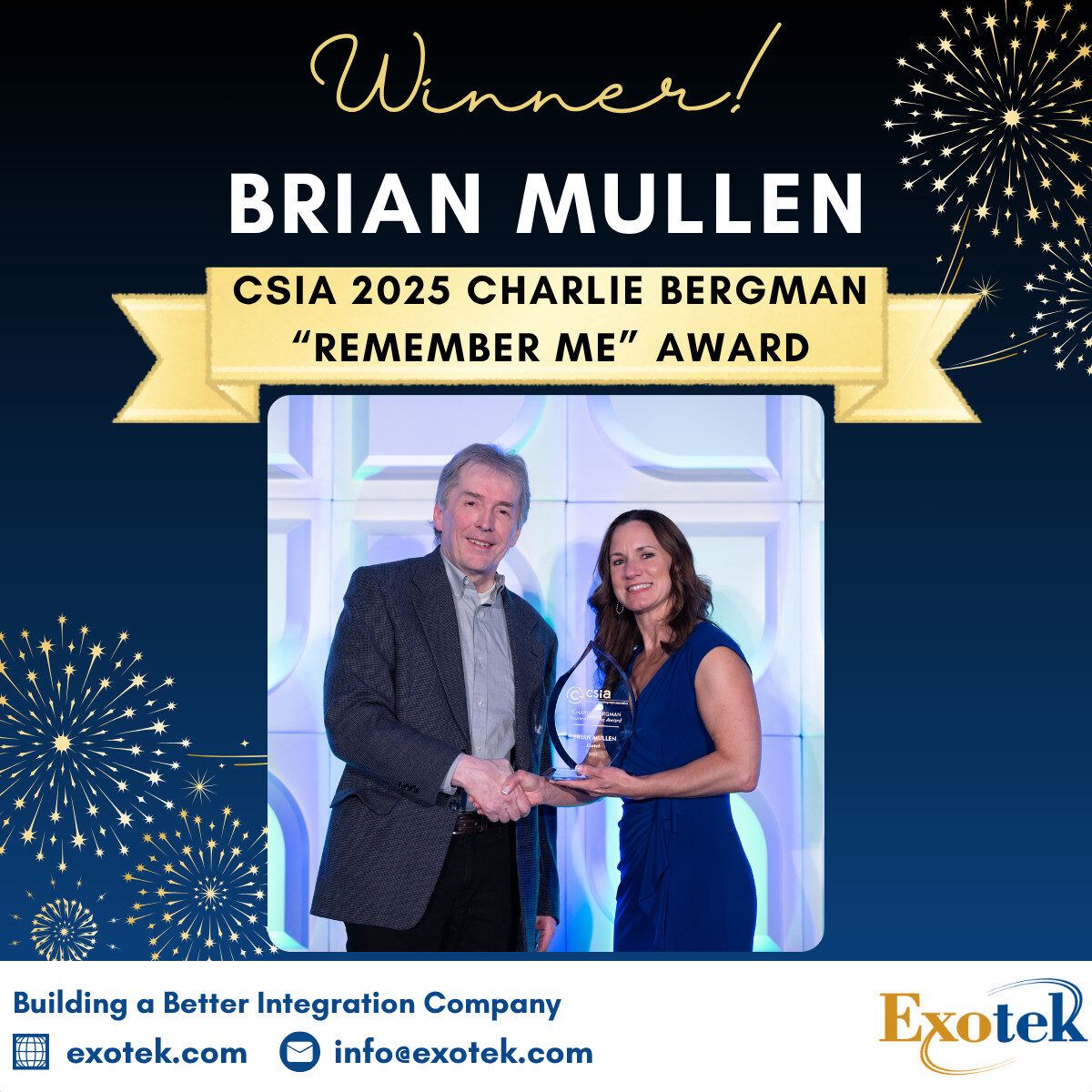 Exotek's Brian Mullen Honored as CSIA 2025 Charlie Bergman Award Winner ...